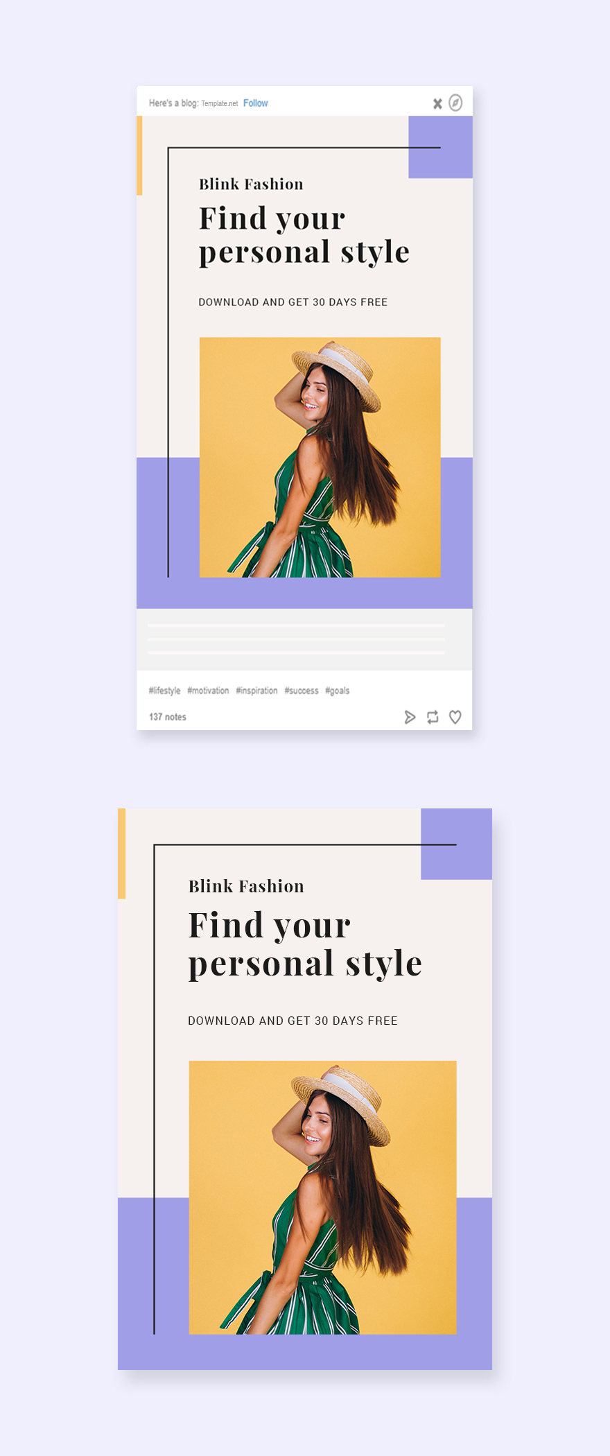Fashion Brands App Promotion Tumblr Post Template - PSD | Template.net