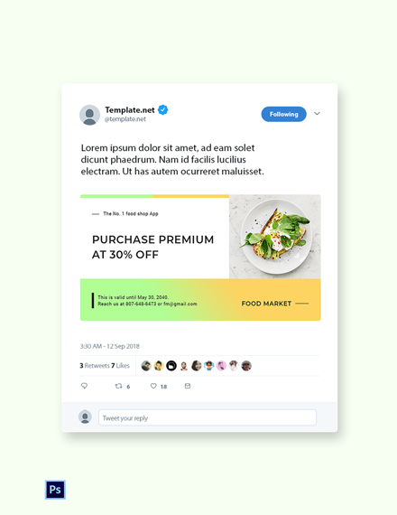 Modern App Promotion Twitter Post Template - Download in PSD | Template.net