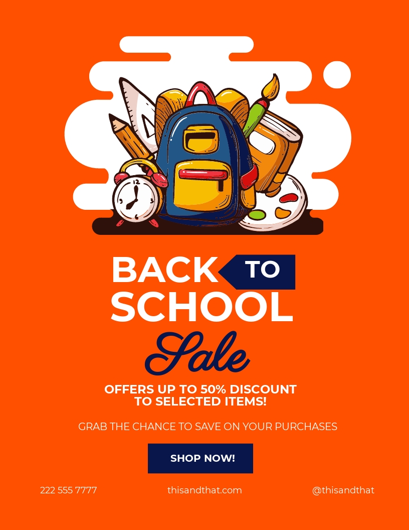 Modern Back to School Flyer Template
