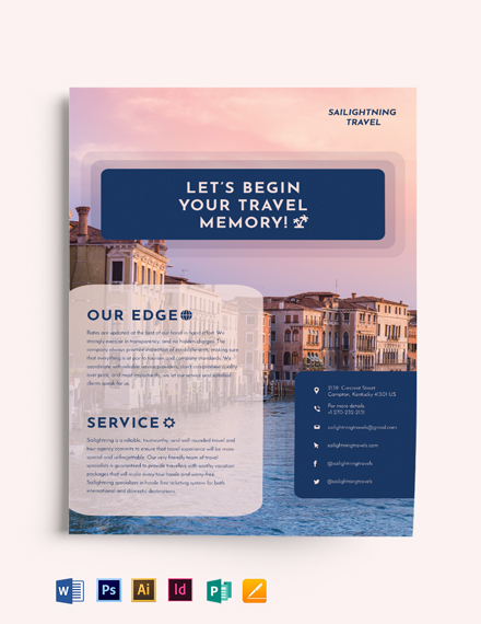 FREE Travel Company Flyer Template - Word (DOC) | PSD | Apple (MAC ...