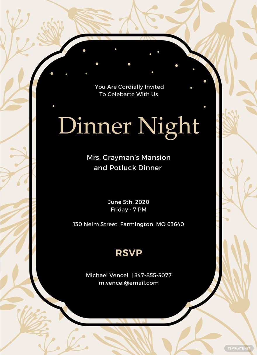 Editable Dinner Invitation Templates In Adobe Illustrator To Download