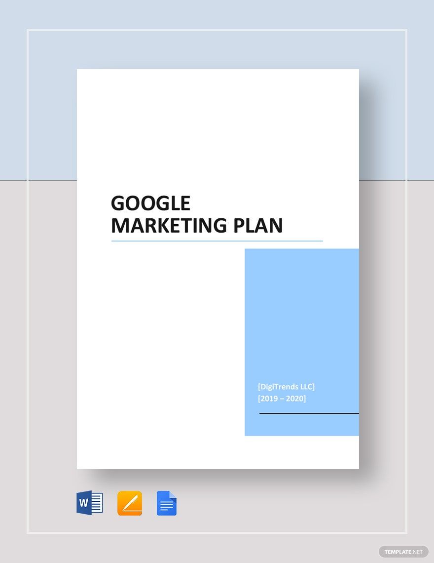 Google Marketing Plan Template Google Docs Word Apple Pages Template