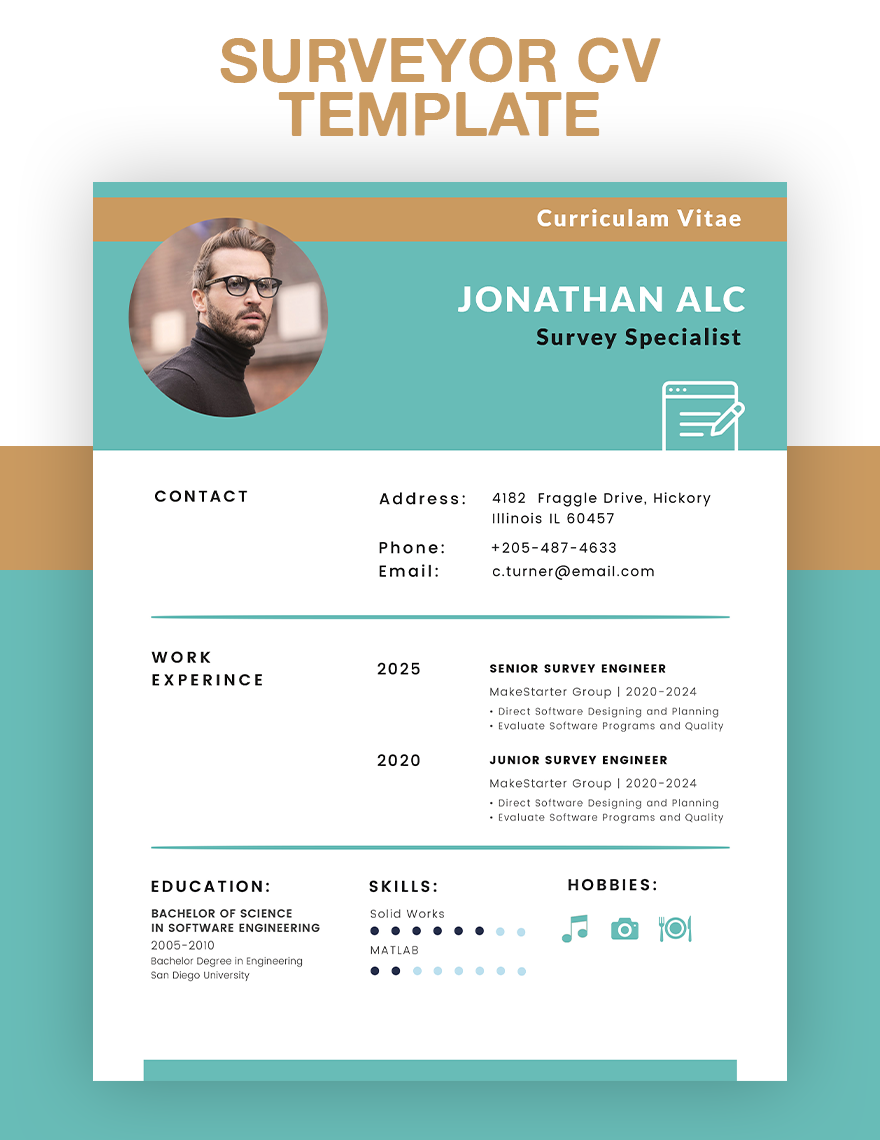 Surveyor CV Template Download In Word PDF PSD Apple Pages 