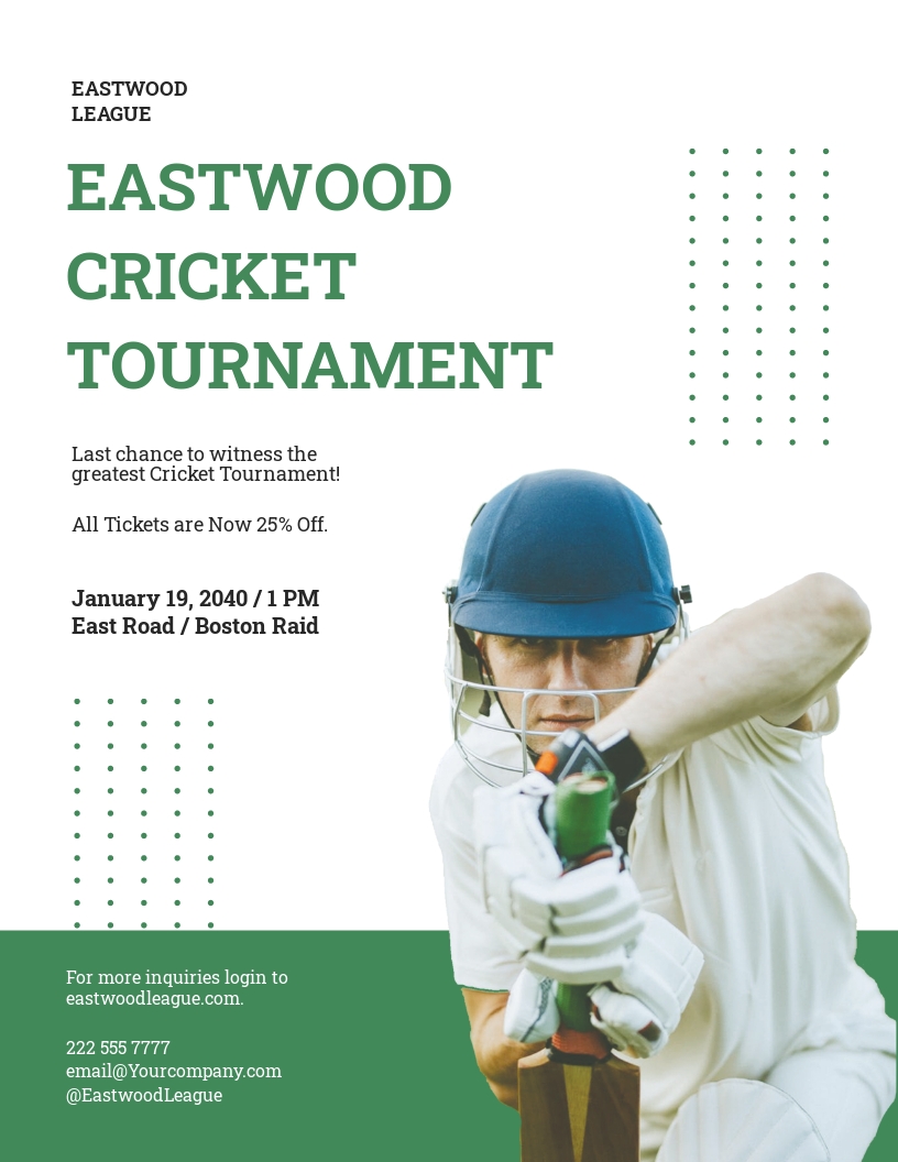 Cricket Tournament Flyer Template