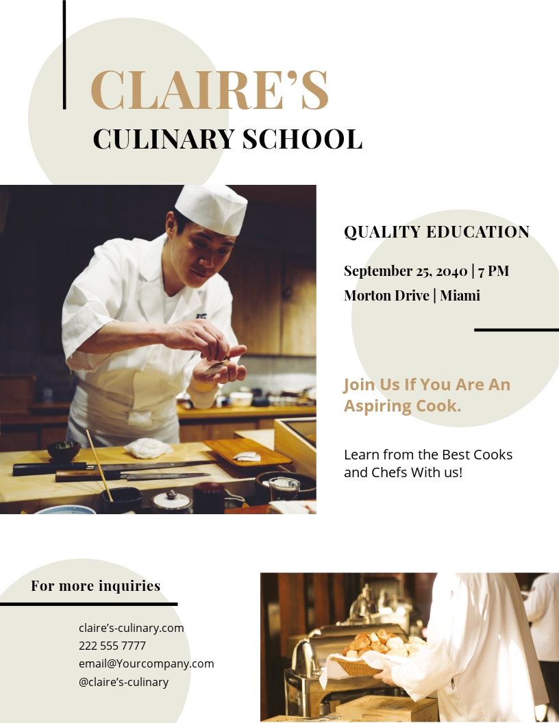 Culinary School Flyer Template