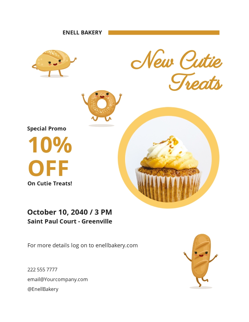 Bakery Discount Promotion Flyer Template | Template.net