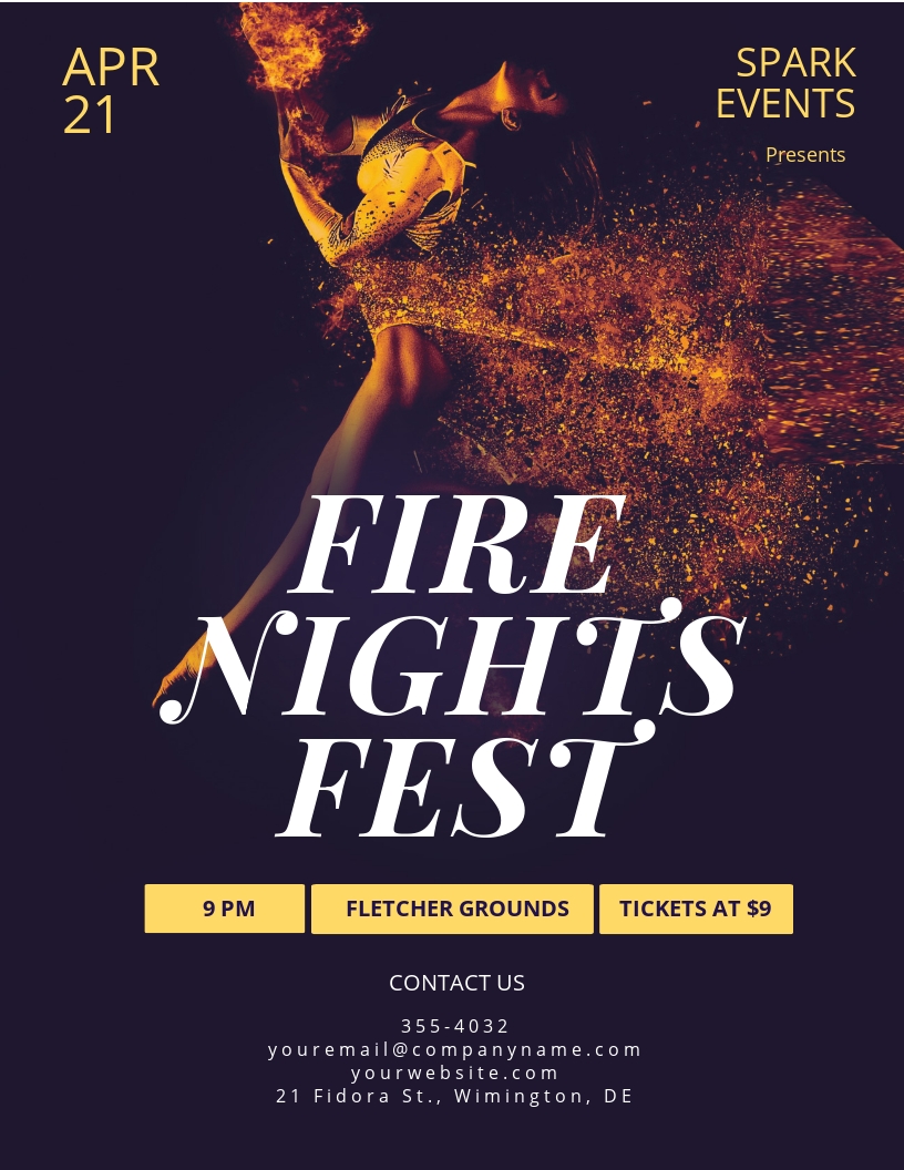 Free Fire Nights Flyer Template