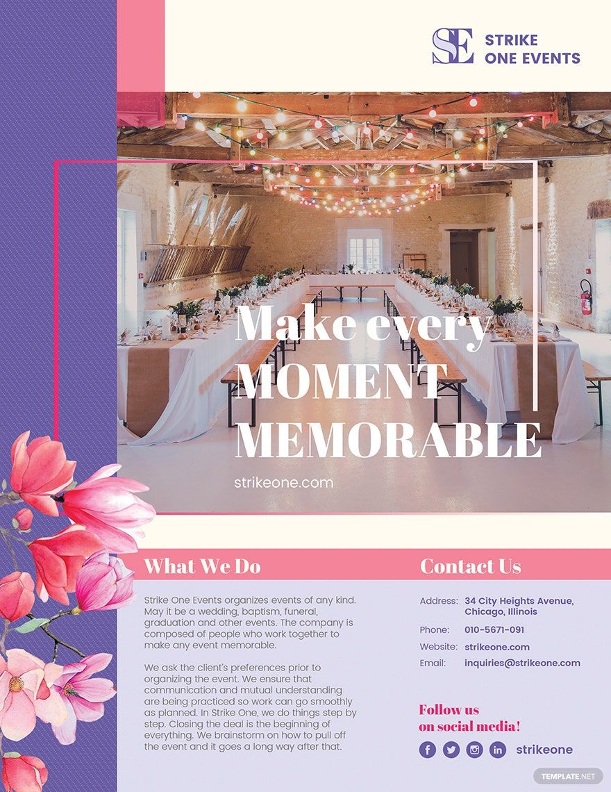 Event Company Flyer Template Google Docs Illustrator InDesign Word 