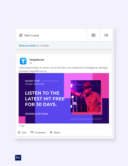 Fitness Studio Linkedin Post Template - PSD | Template.net