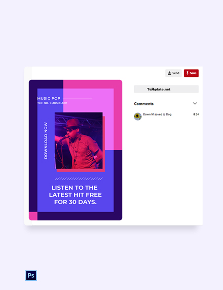 Music Studio App Promotion Pinterest Pin Template - PSD | Template.net