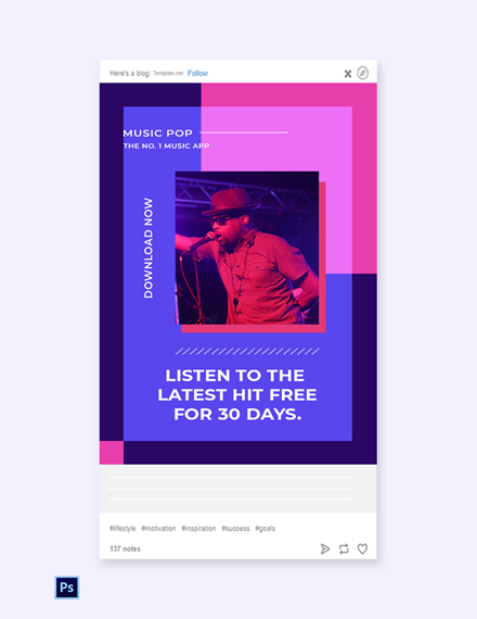 Music Studio App Promotion LinkedIn Blog Post Template - PSD | Template.net
