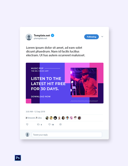 Modern App Promotion Twitter Post Template - Download in PSD | Template.net