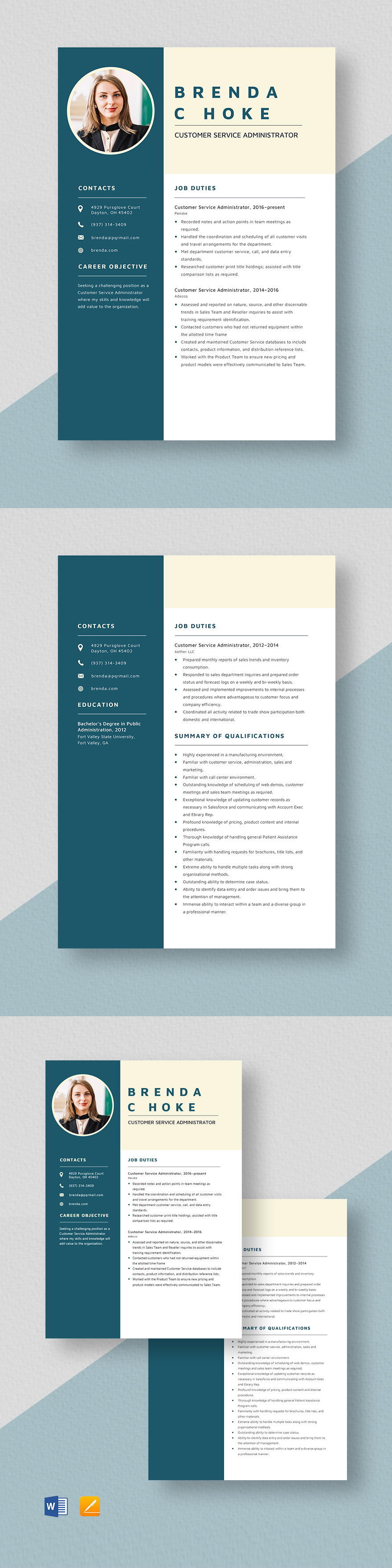 Customer Service Resume Template - PSD | Template.net