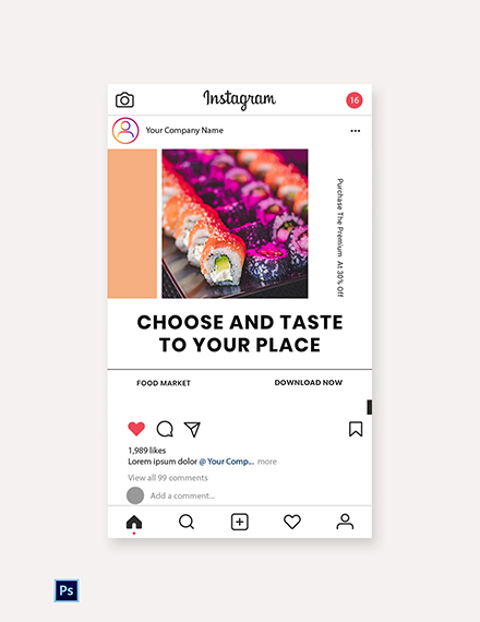 Editable Food App Promotion Twitter Post Template - Download in PSD ...