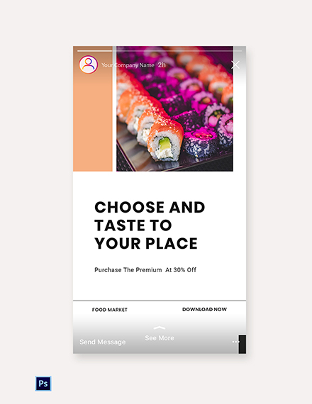 Food Market App Promotion Instagram Story Template - PSD | Template.net