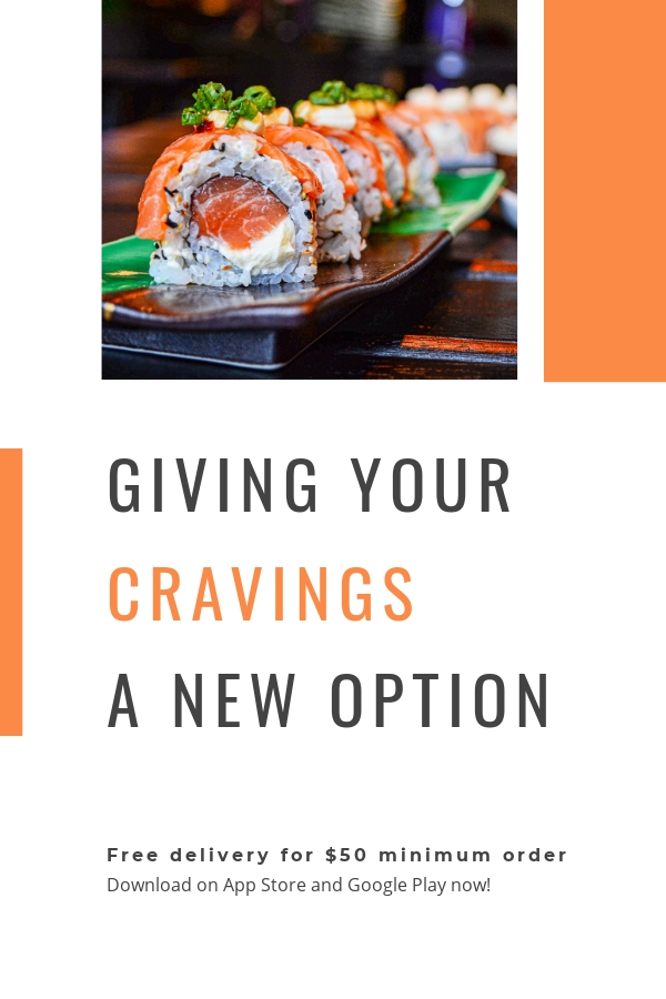 Food App Promotion Pinterest Pin Template - PSD | Template.net