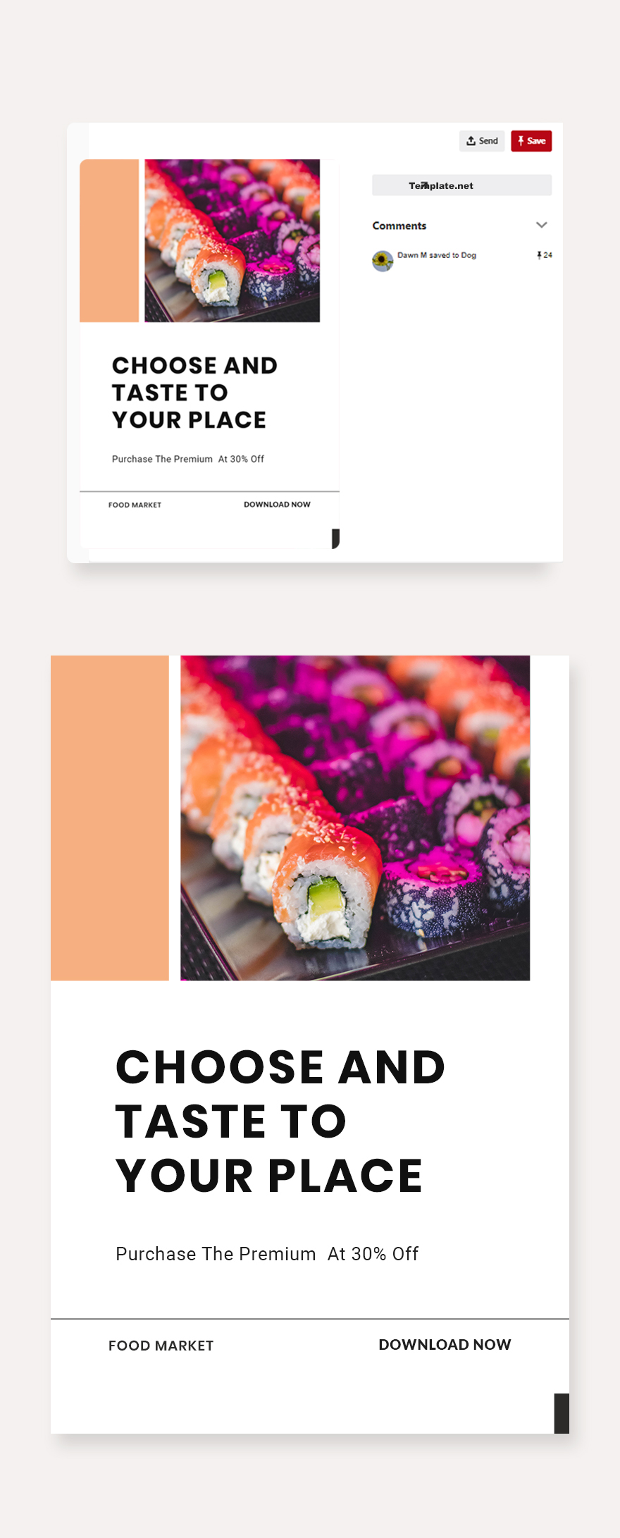 Editable Food App Promotion Whatsapp Image Post Template - PSD ...