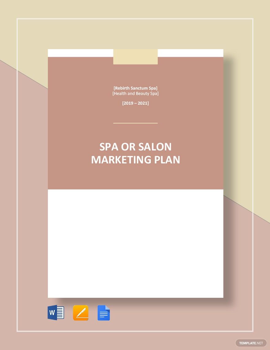 Spa Or Salon Marketing Plan Template In Word Publisher Pages Google