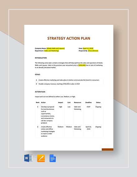 Strategic Action Plan Template - 15+ Free PDF, Word Format Download!