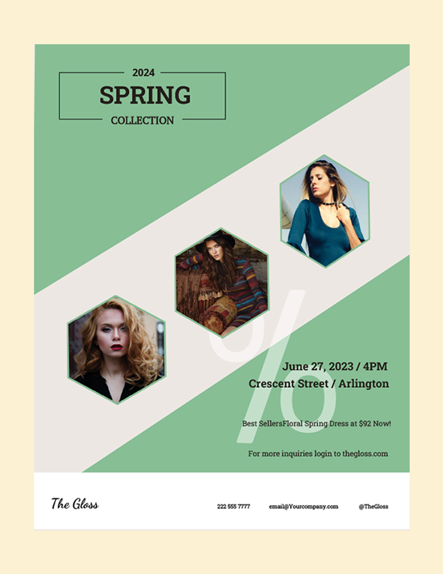 Spring Fashion Flyer Template - Google Docs, Illustrator, Word, Apple ...