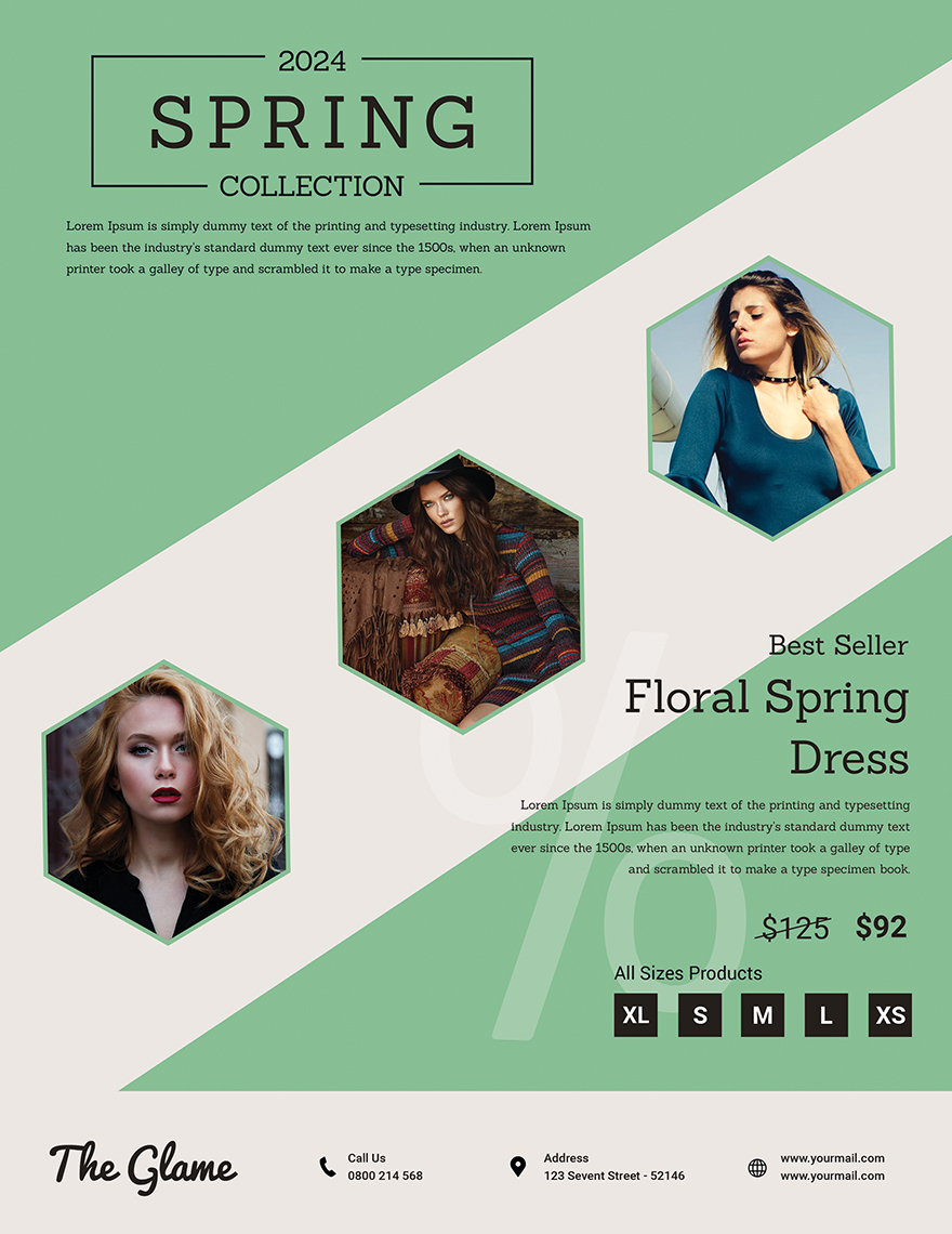 Spring Fashion Flyer Template - Illustrator, Word, Apple Pages, PSD ...