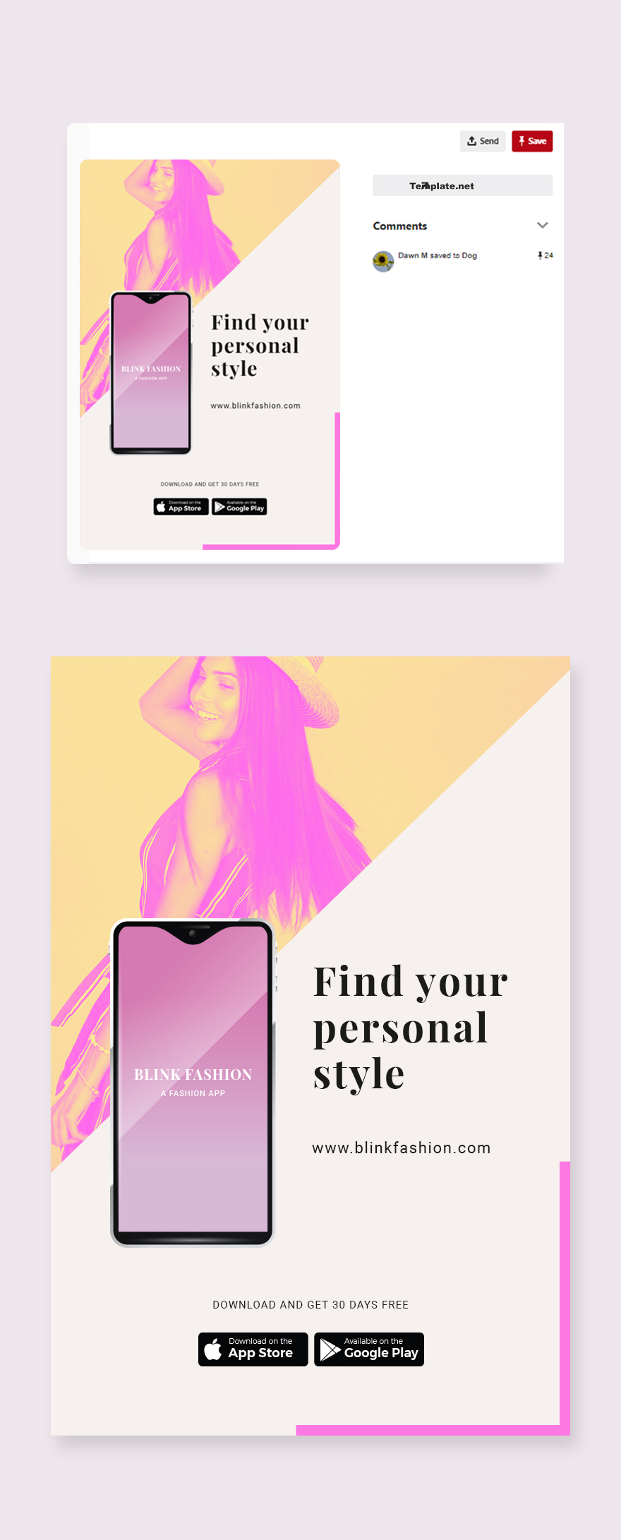 Editable Food App Promotion Pinterest Pin Template - PSD | Template.net