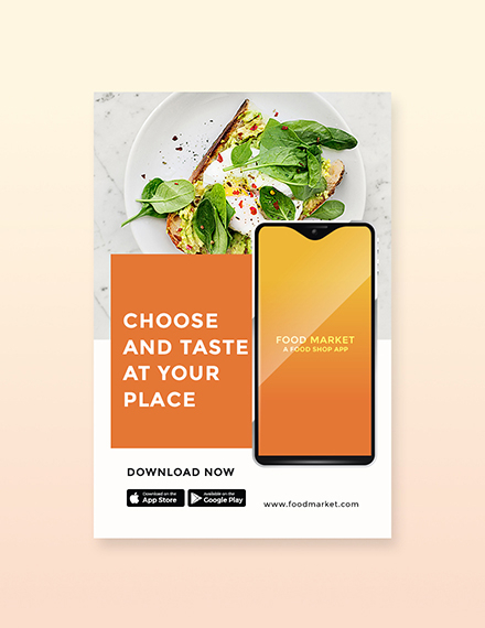 FREE Food Mobile App Promotion Tumblr Post Template - PSD