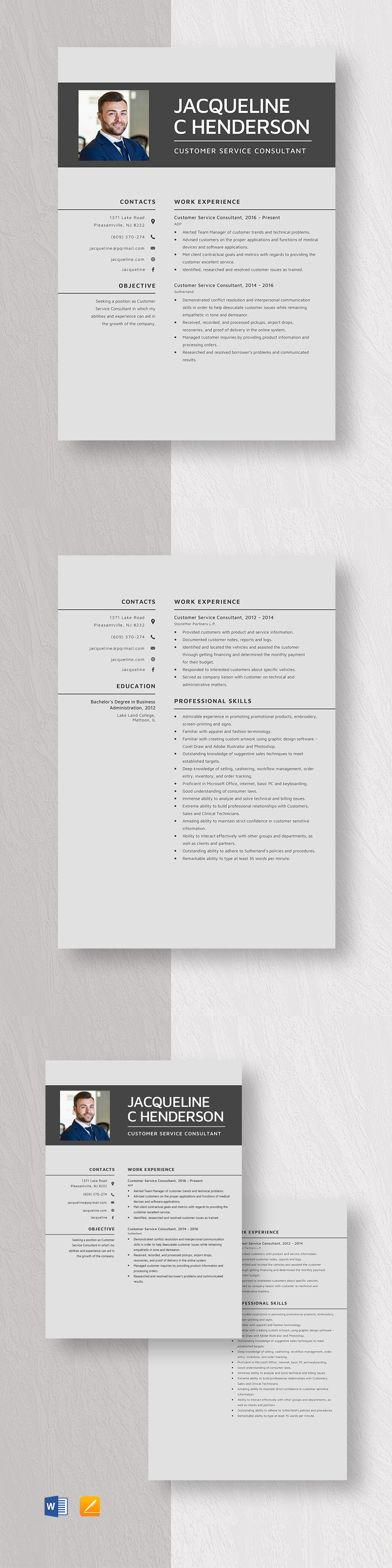 Customer Service Resume Template - PSD | Template.net