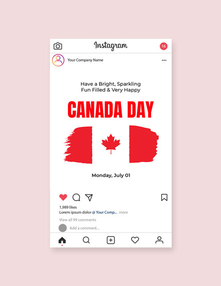 Free Canada Day Event Instagram Post Template - Illustrator, PSD ...