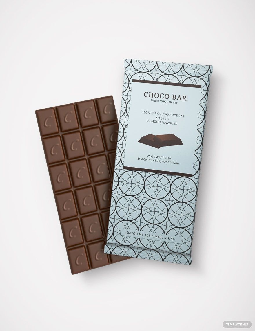 Chocolate Wrapper Packaging Template PSD Template
