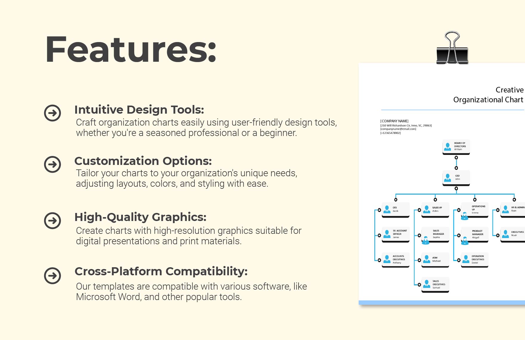 Creative Organizational Chart Template in Google Docs, Pages, Word, PDF ...