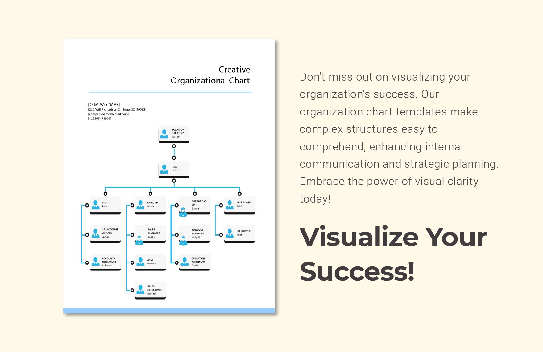 Creative Organizational Chart Template in Google Docs, Pages, Word, PDF ...