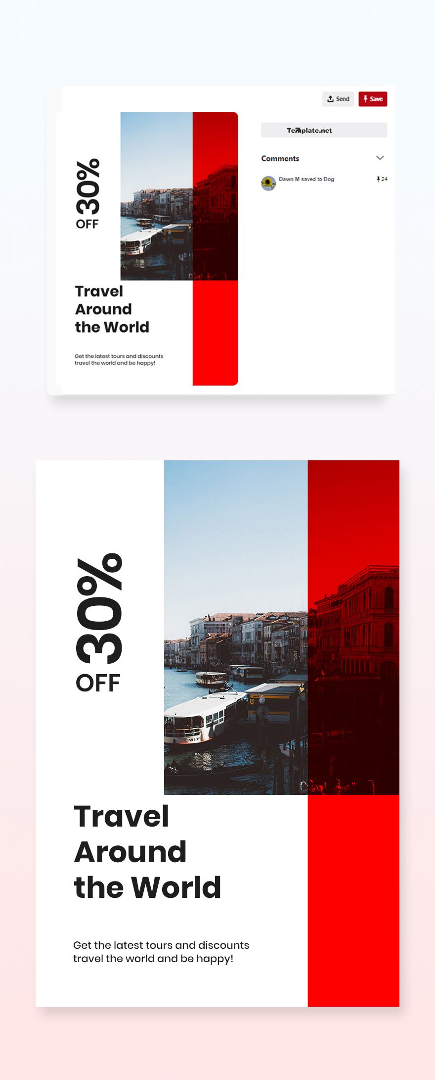 Free Simple Travel Agency Pinterest Pin Template - PSD | Template.net