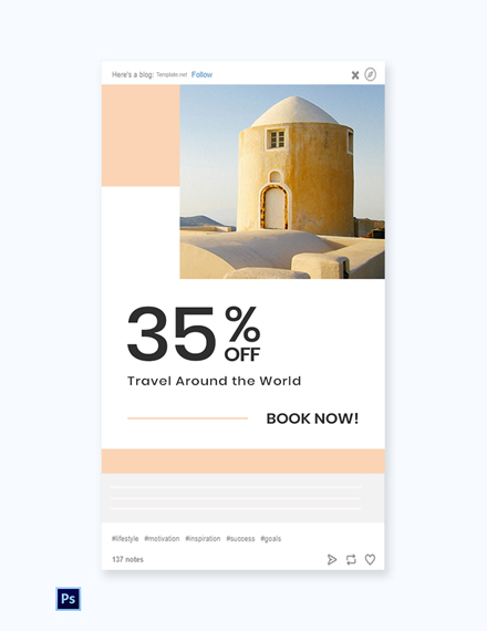 Simple Travel Agency Tumblr Post Template - PSD | Template.net