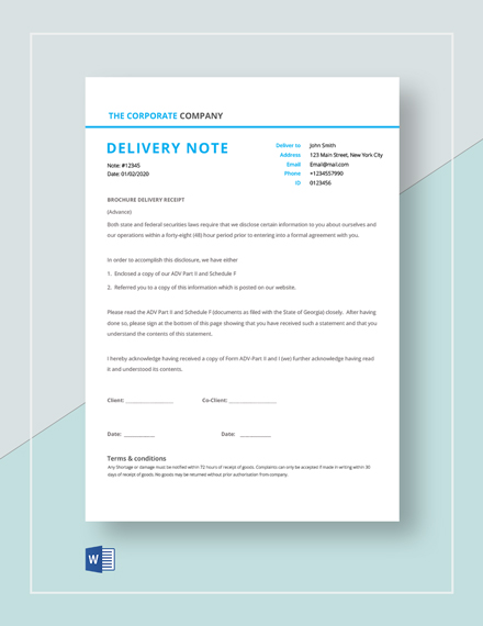 21+ Delivery Note Templates - MS Excel, MS Word, Numbers, Pages ...