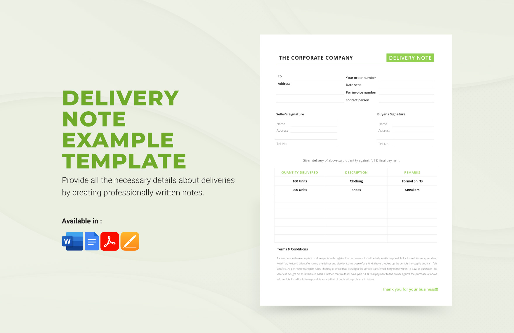 Editable Delivery Note Templates In Word To Download Editable Delivery Note Templates In Word To Download