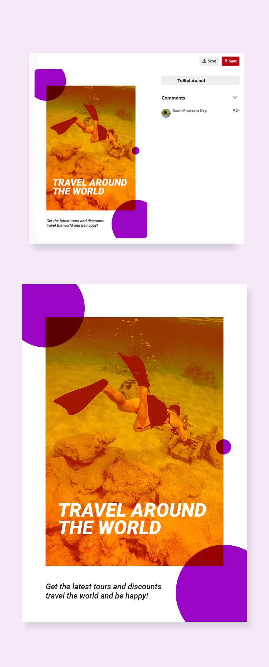 Free Simple Travel Agency Pinterest Pin Template - PSD | Template.net