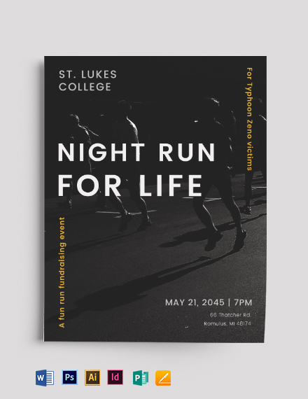 Free 5k Run And Walk Fundraising Flyer Template - Download in Word ...