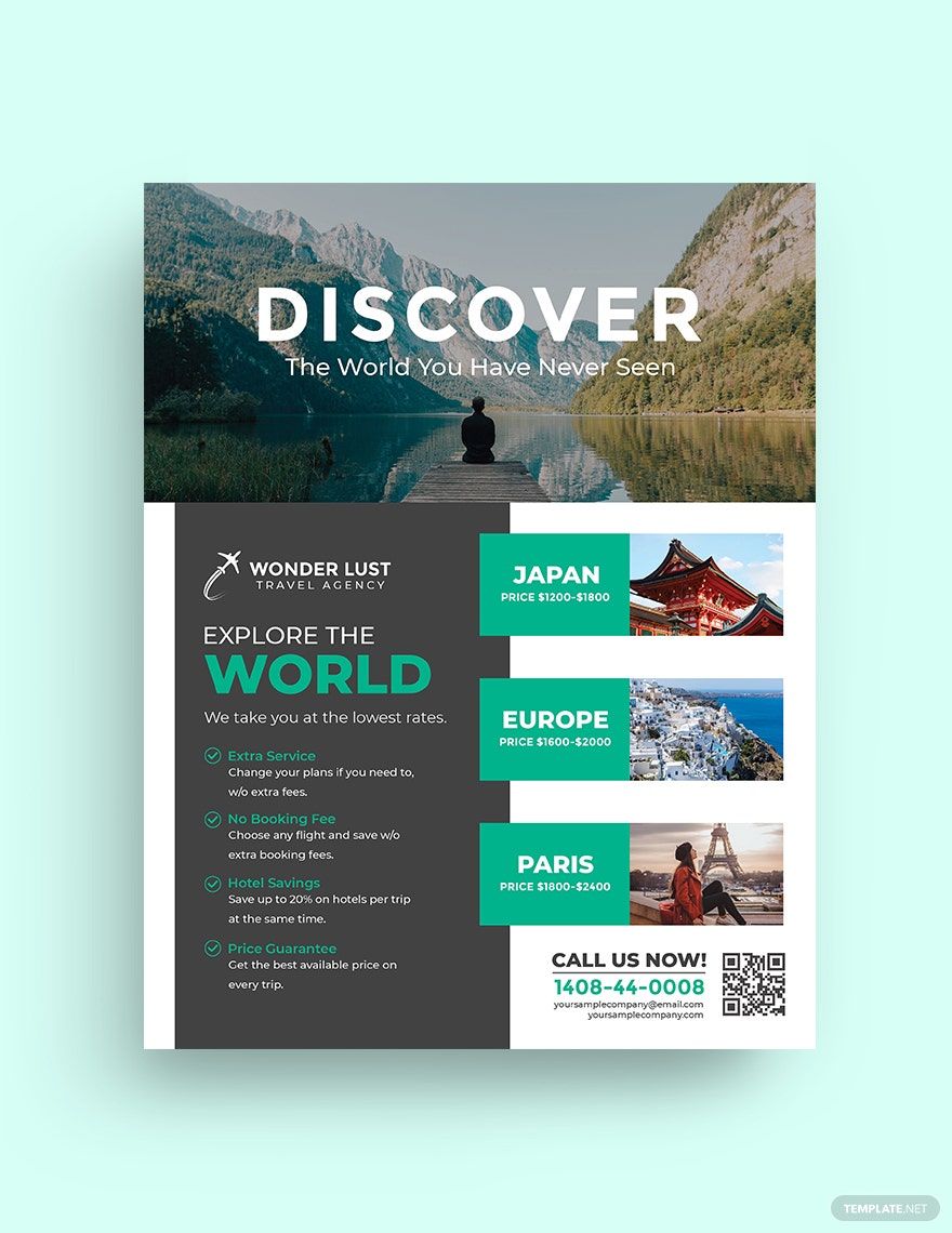  FREE Travel Flyer Template Download In Word Google Docs Illustrator 