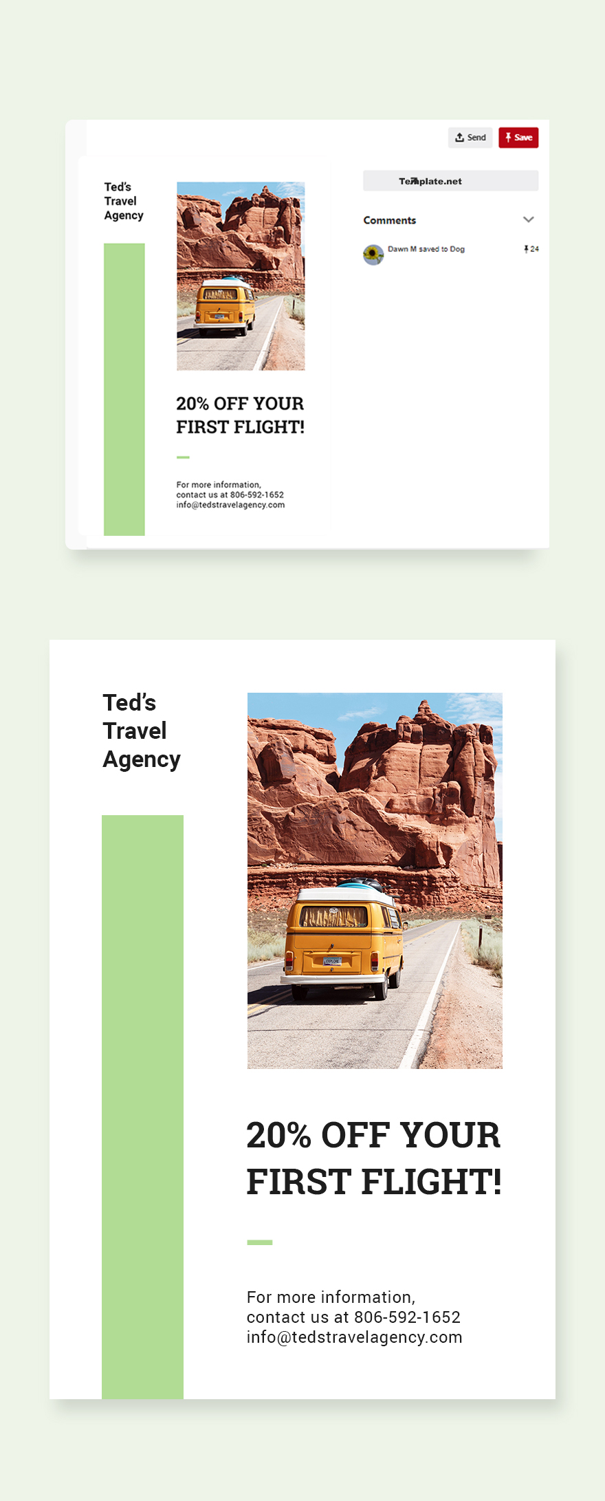 Free Simple Travel Agency Pinterest Pin Template - PSD | Template.net