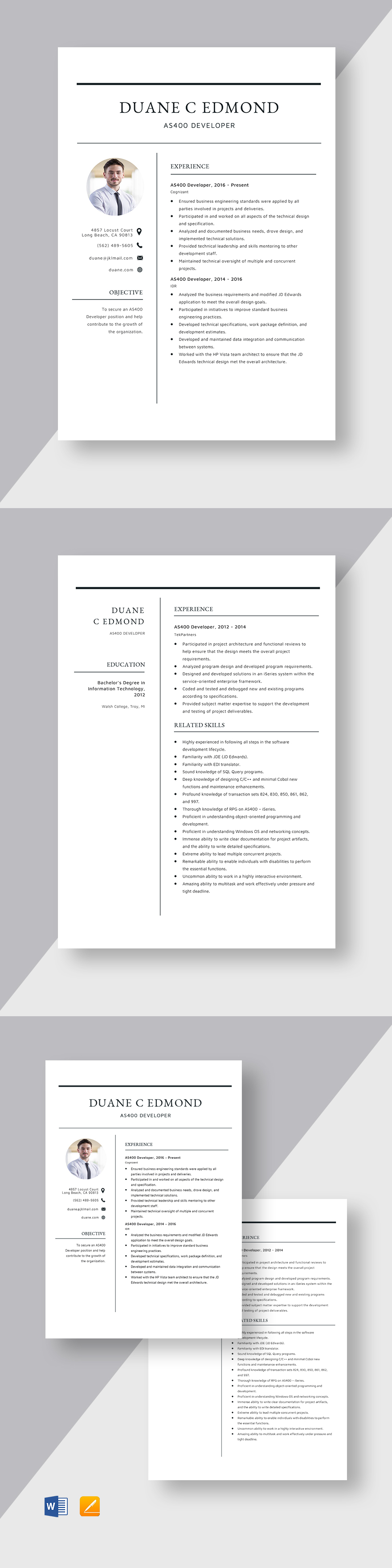 Free Junior Android Developer Resume Template - InDesign, Word, Apple ...
