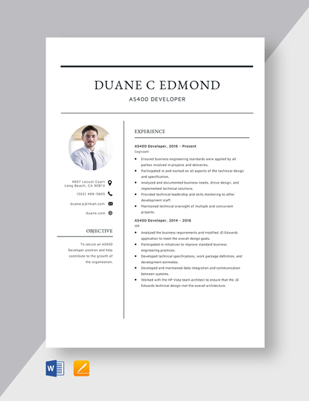 Free Junior Android Developer Resume Template - InDesign, Word, Apple ...