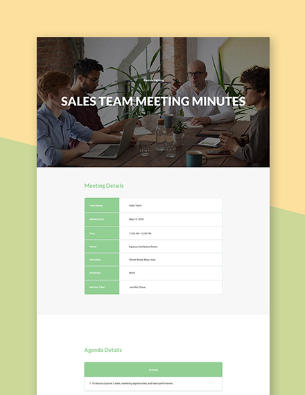 Sales Team Meeting Agenda Template - Google Docs, Word, Apple Pages ...
