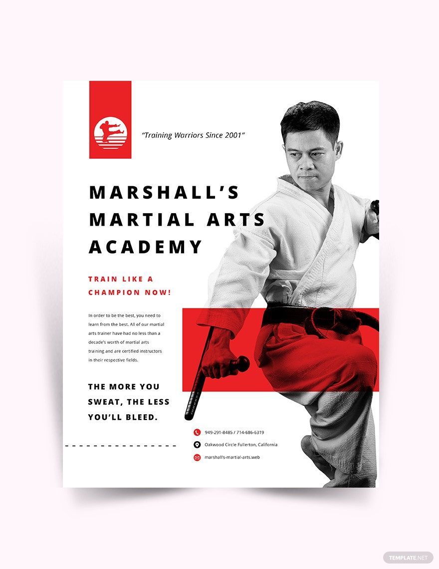 Martial Arts Flyer Template Free Printable Word Searches