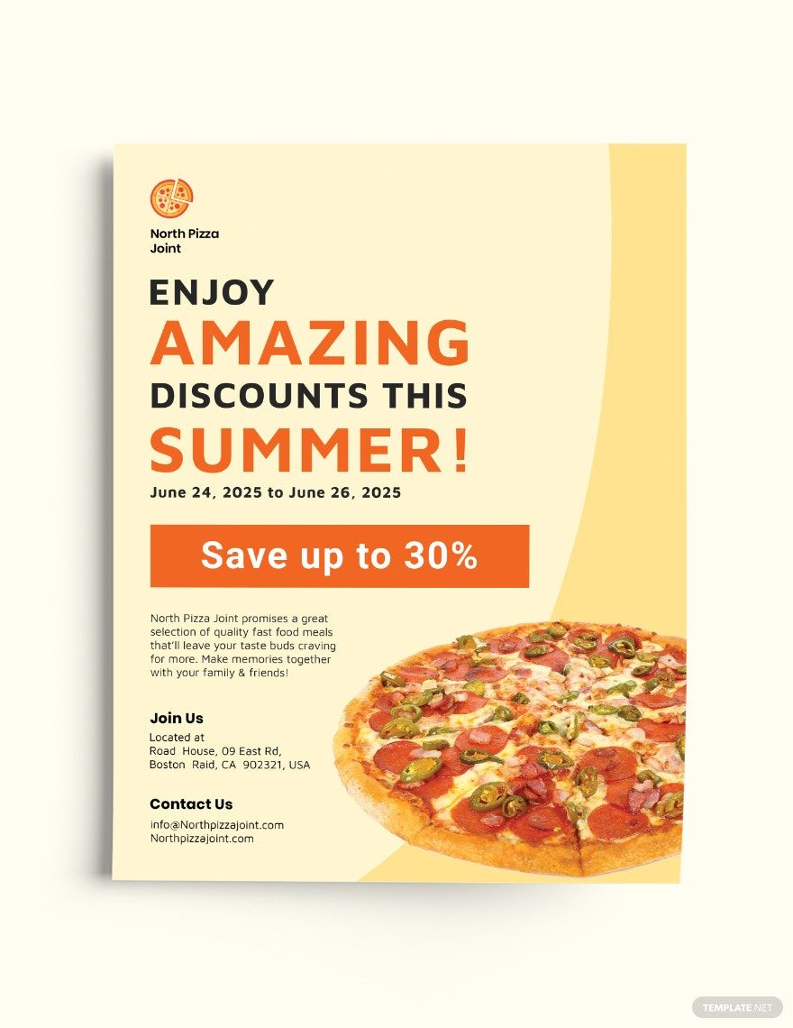 Free Pizza Promo Flyer Template - Google Docs, Illustrator, Word, Apple ...