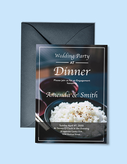 Free Wedding Dinner Party Invitation Template
