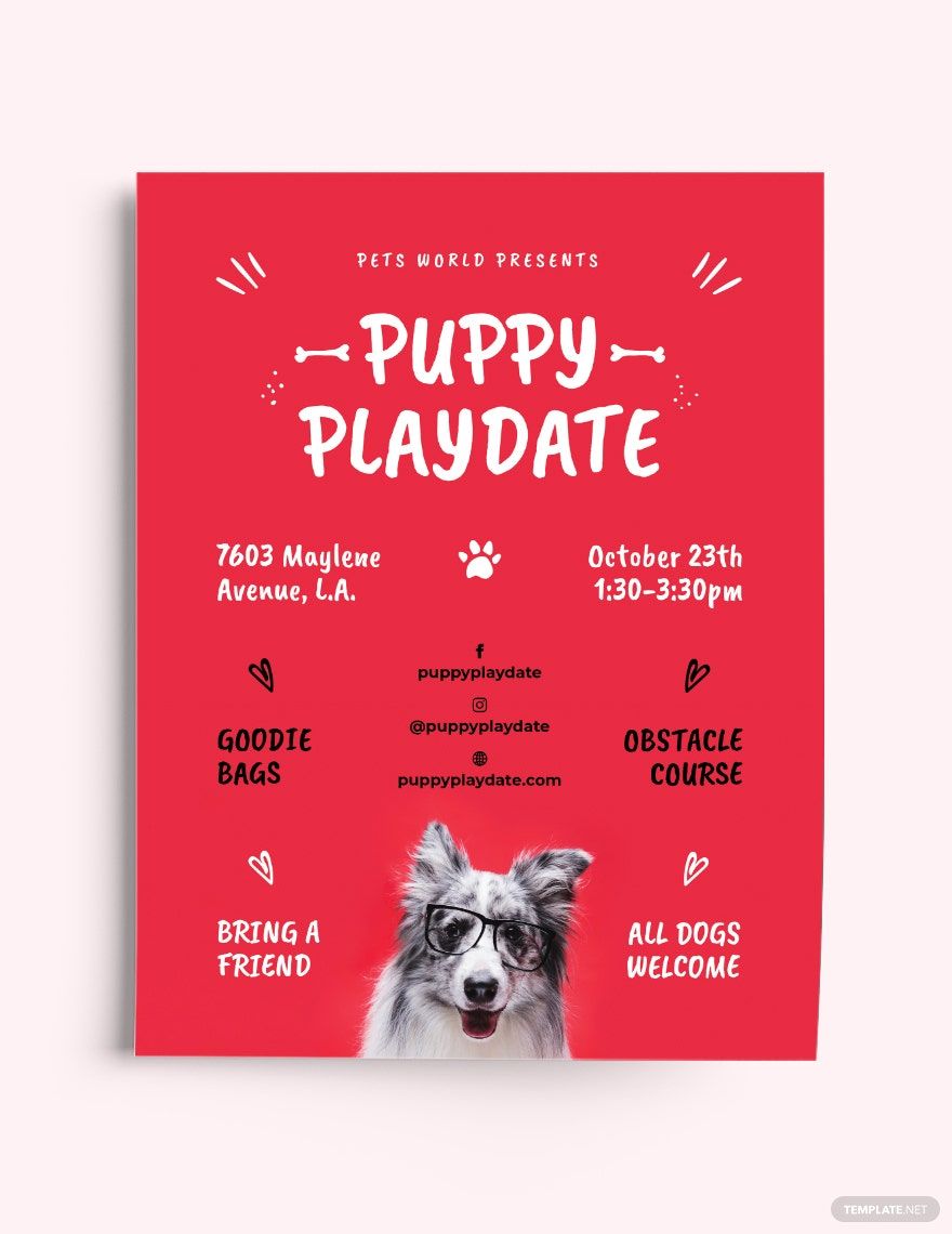 Free Puppy Playdate Flyer Template Download In Word Google Docs 