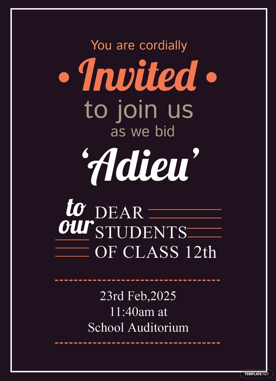 Farewell Party Invitation Template Free Polito Weddings