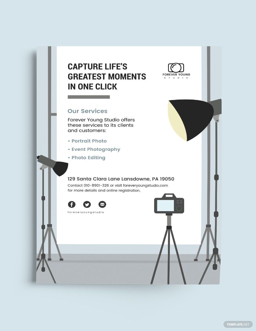 Modern Photography Flyer Template - Illustrator, InDesign, Word, Apple ...