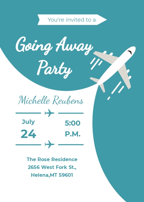 Going Away Party Invitation Template Free JPG Illustrator Word 